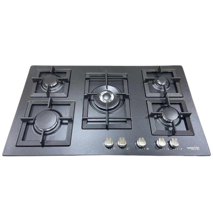 SuperChef Hob 90cm 5 Burners Full Safety - Black مفصول | Newton Stores